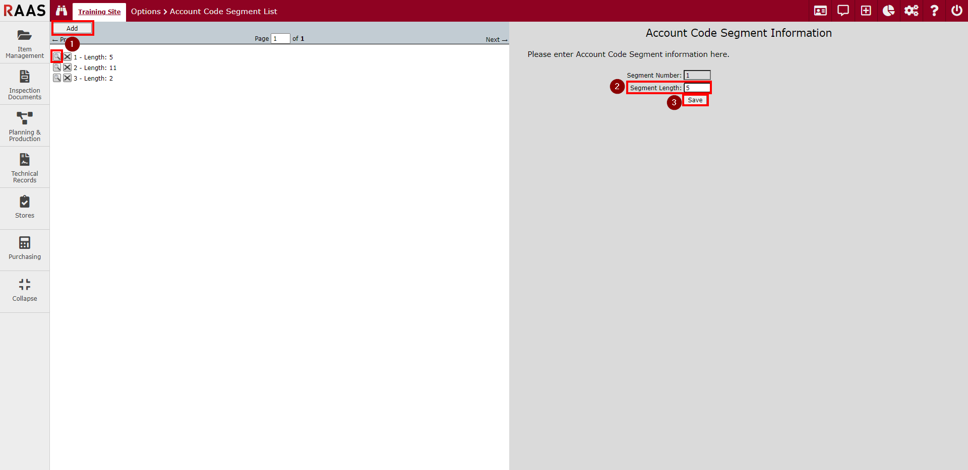 ACCOUNT CODE LIST and ACCOUNT CODE SEGMENT LIST