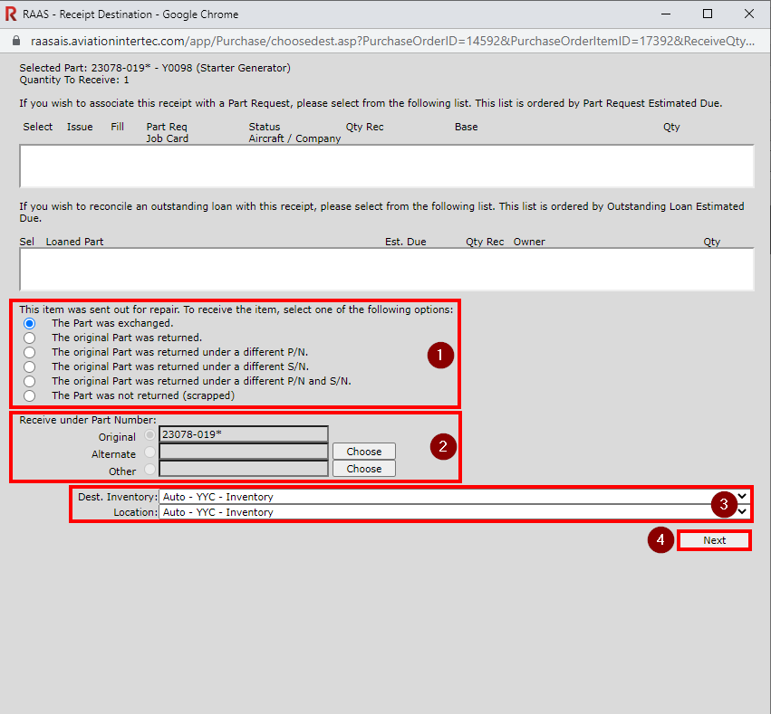 EXCHANGE ORDERS - OUTBOUND