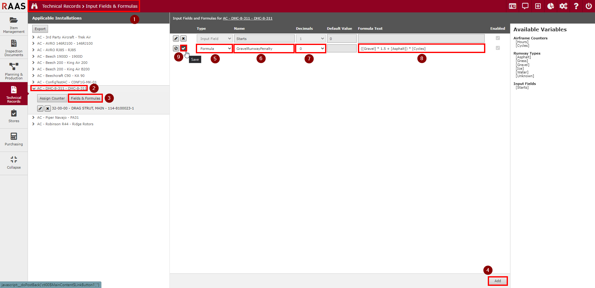 FIELDS, FORMULAS & VARIABLE INPUT AND DEFINITION