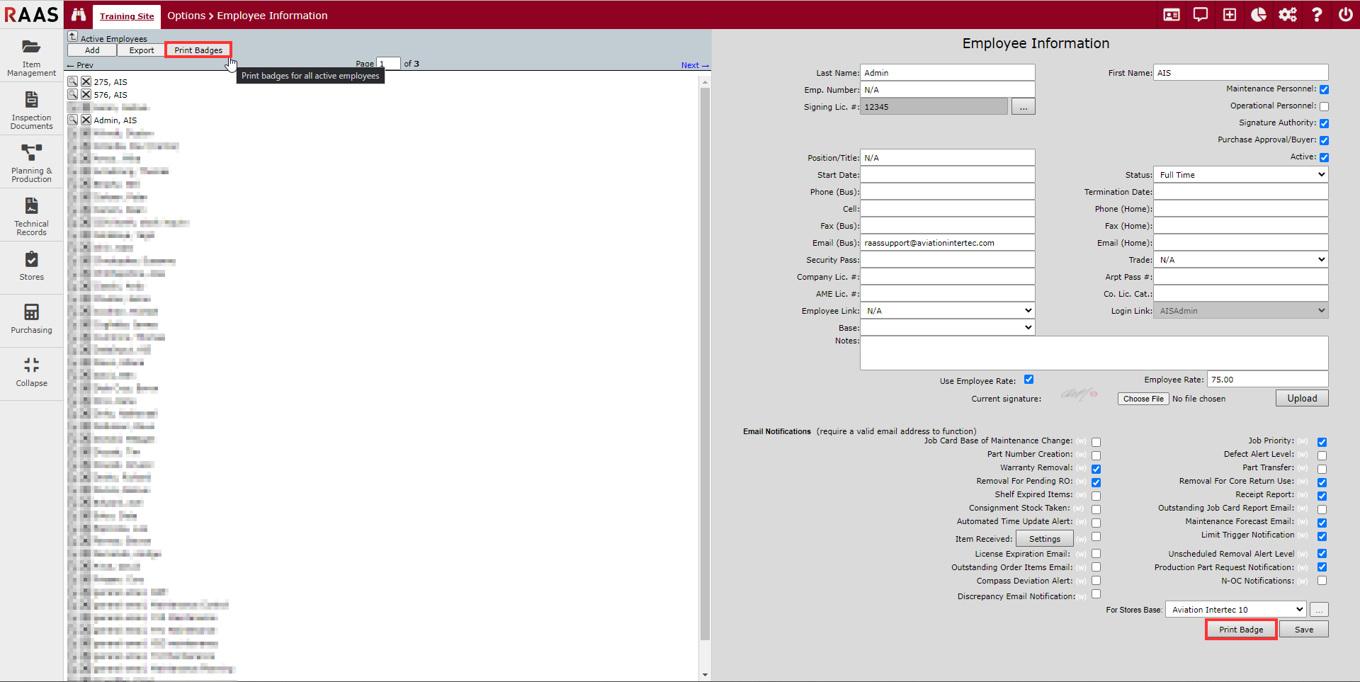 EMPLOYEE INFORMATION
