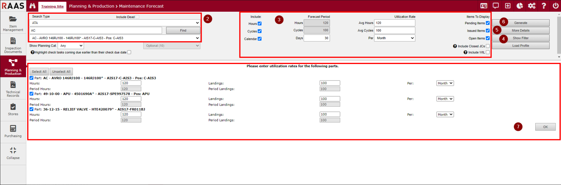MAINTENANCE FORECAST
