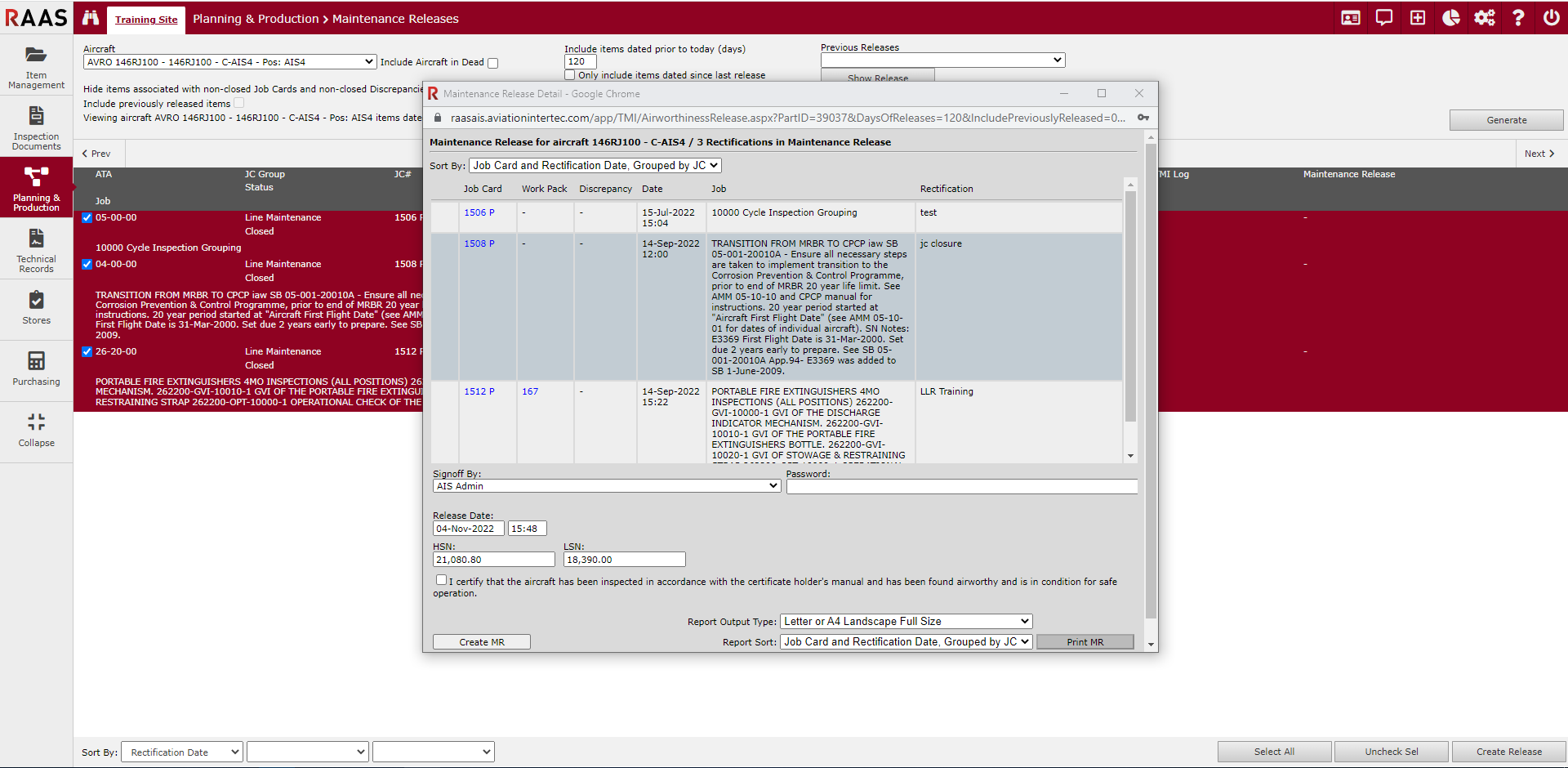 MAINTENANCE RELEASES